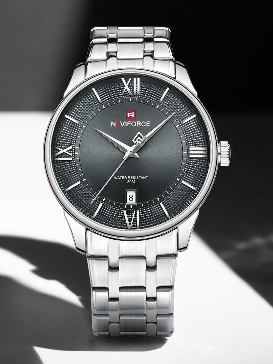 Buy Naviforce Men Dial & Stainless Steel Straps Analogue Date Aperture ...