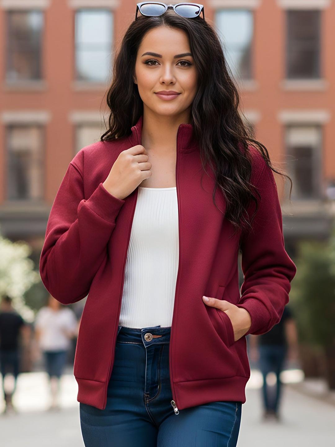 Buy AUSK Women Fleece Bomber Jacket - Jackets for Women 38753895 | Myntra