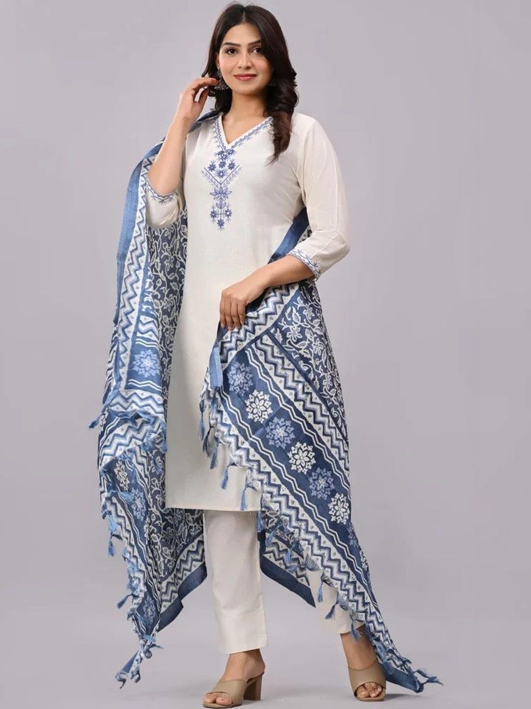 Buy RAHI TRENDZ Women Ethnic Motifs Embroidered Regular Thread Work ...