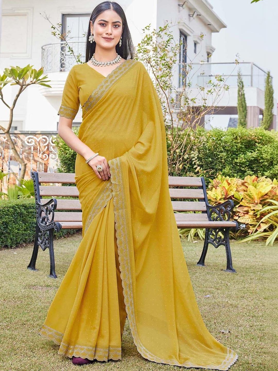 Buy Satrani Embellished Sequinned Pure Georgette Designer Saree ...
