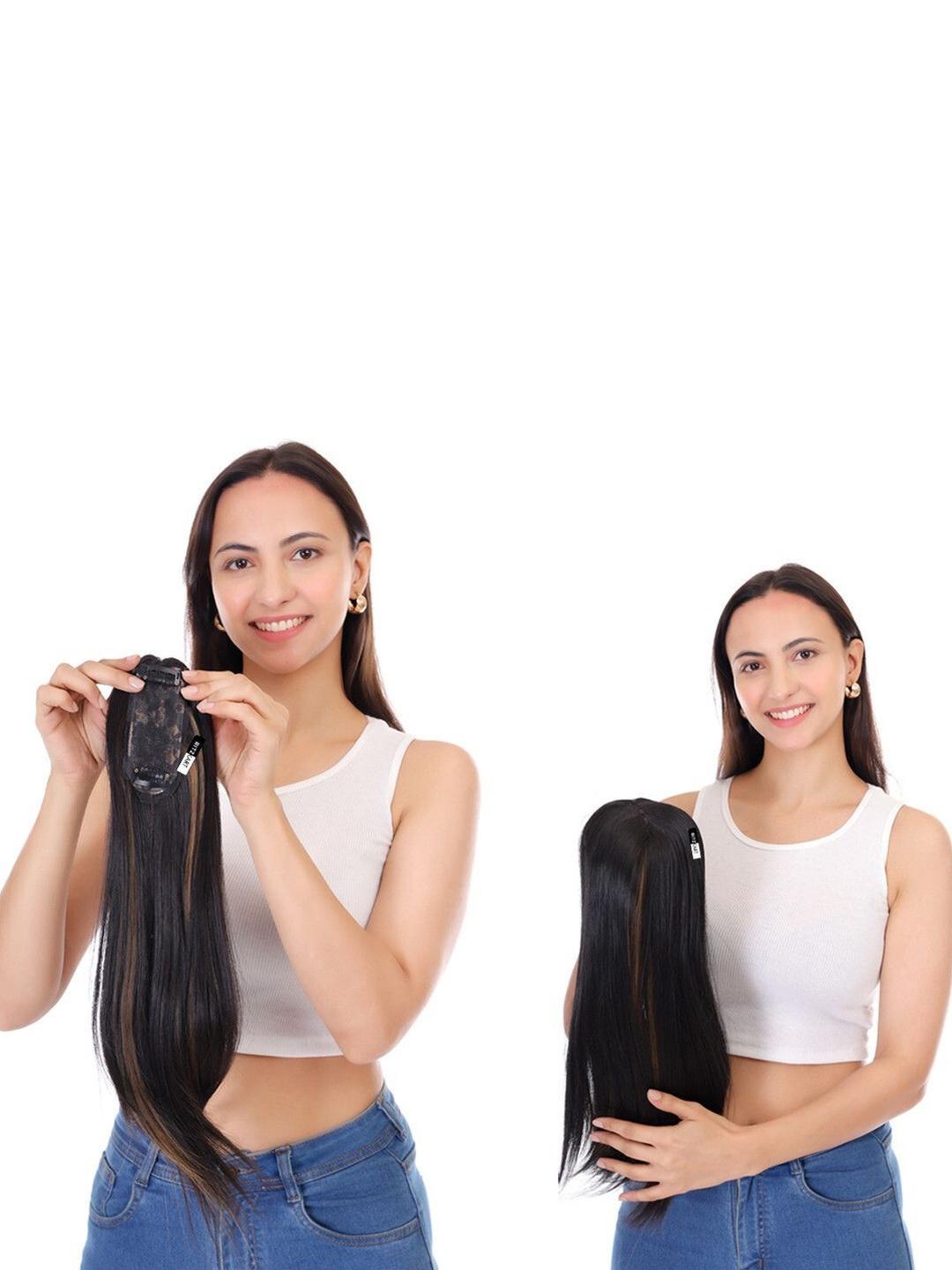 Buy RITZKART Clip In Straight Locks Hair Extension Black 20 In - Hair ...