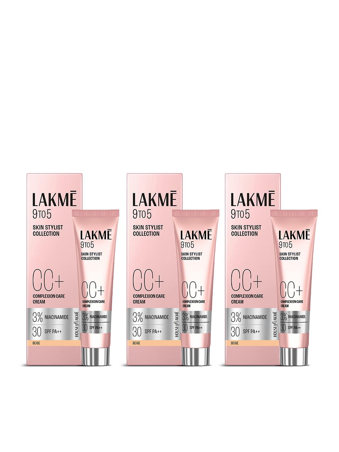 Buy Lakme Set Of 3 9to5 Complexion Care Face Cream 30 G Each Beige - BB ...