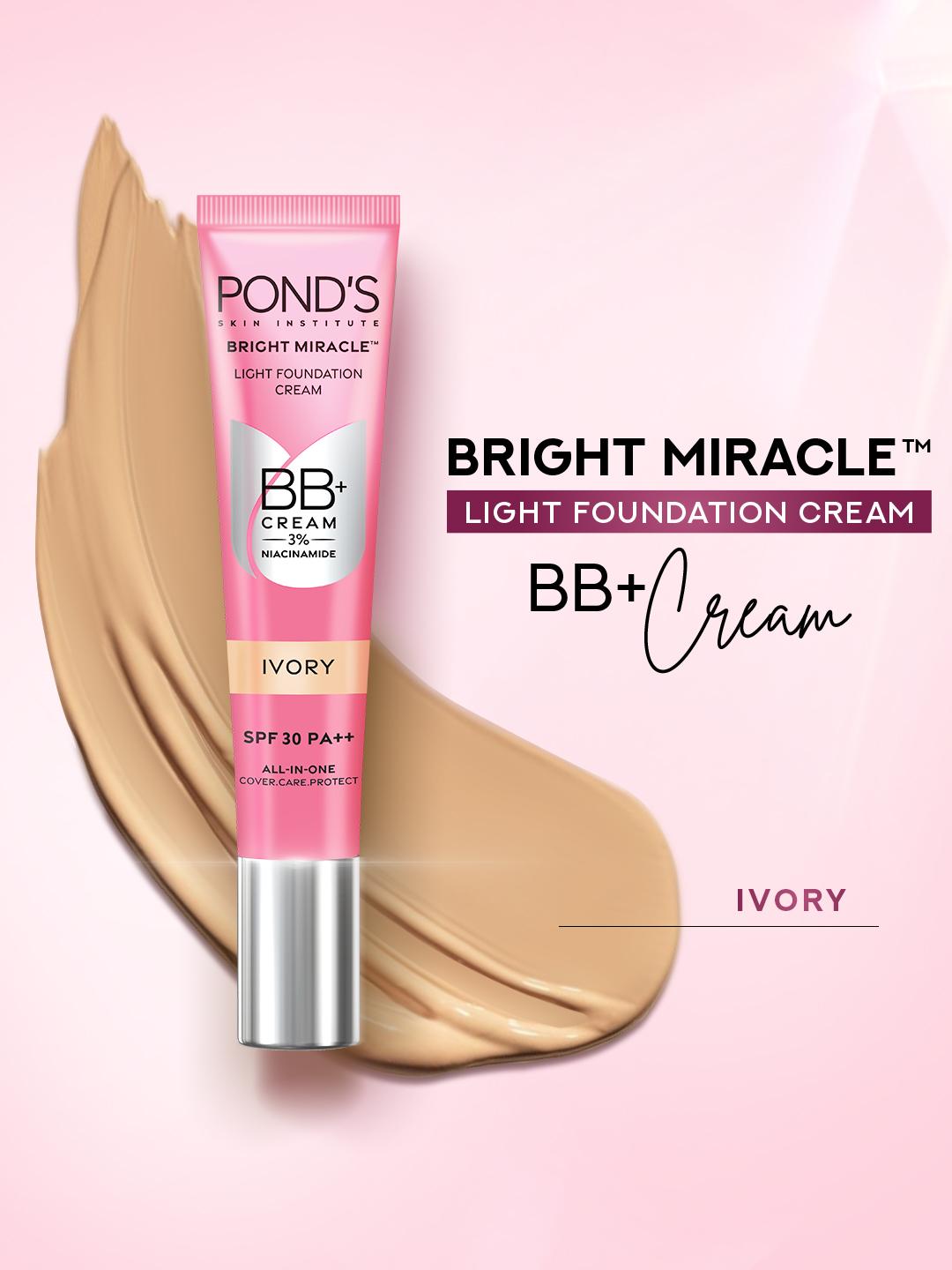 Buy Ponds Bright Miracle SPF30 Light Foundation BB Cream With 3% ...