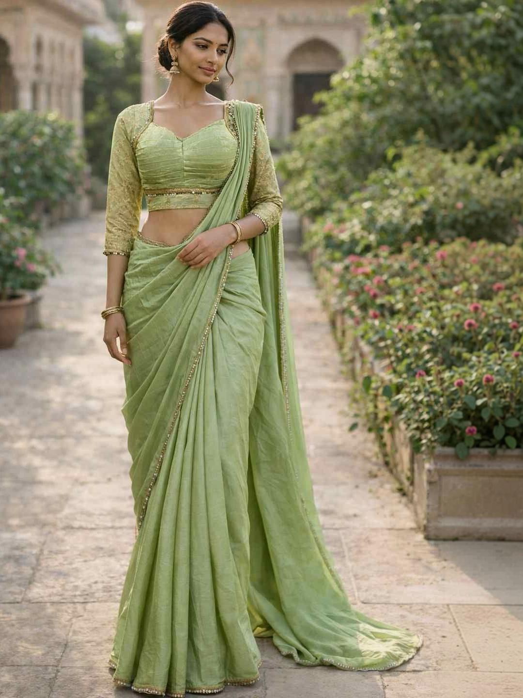 Buy NANCY DESIGNER Embellished Sequinned Designer Saree - Sarees for ...