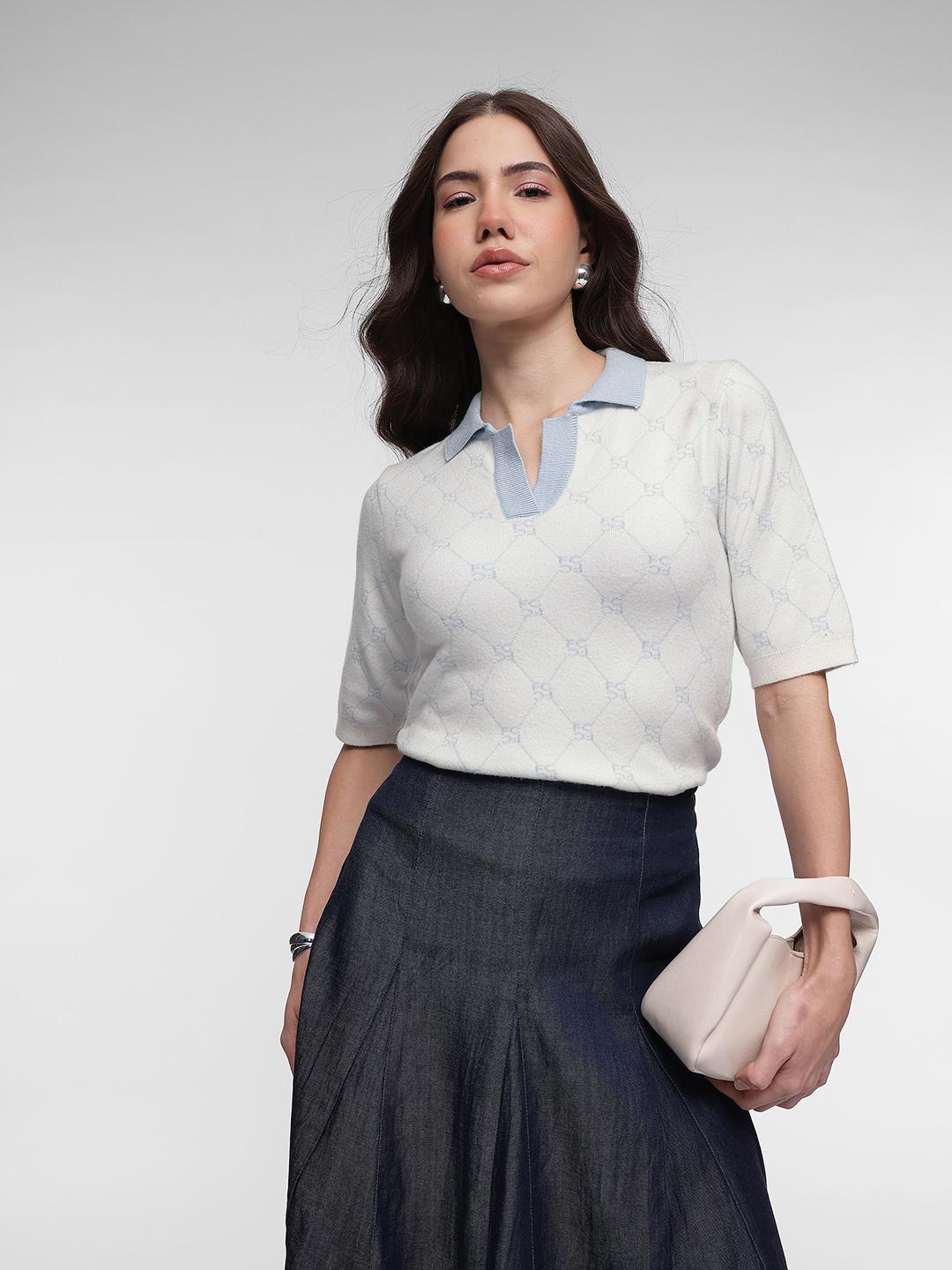 Buy French Connection Geometric Crop Top - Tops for Women 34739809 | Myntra