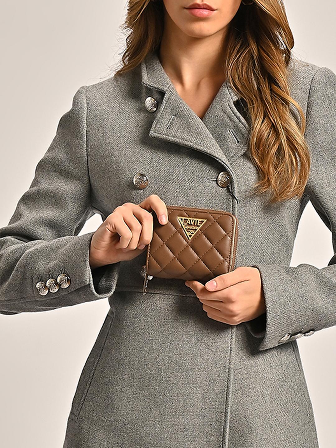 Buy Lavie Signature Women's Quilt Derby Flap Zip Around Small Wallet ...