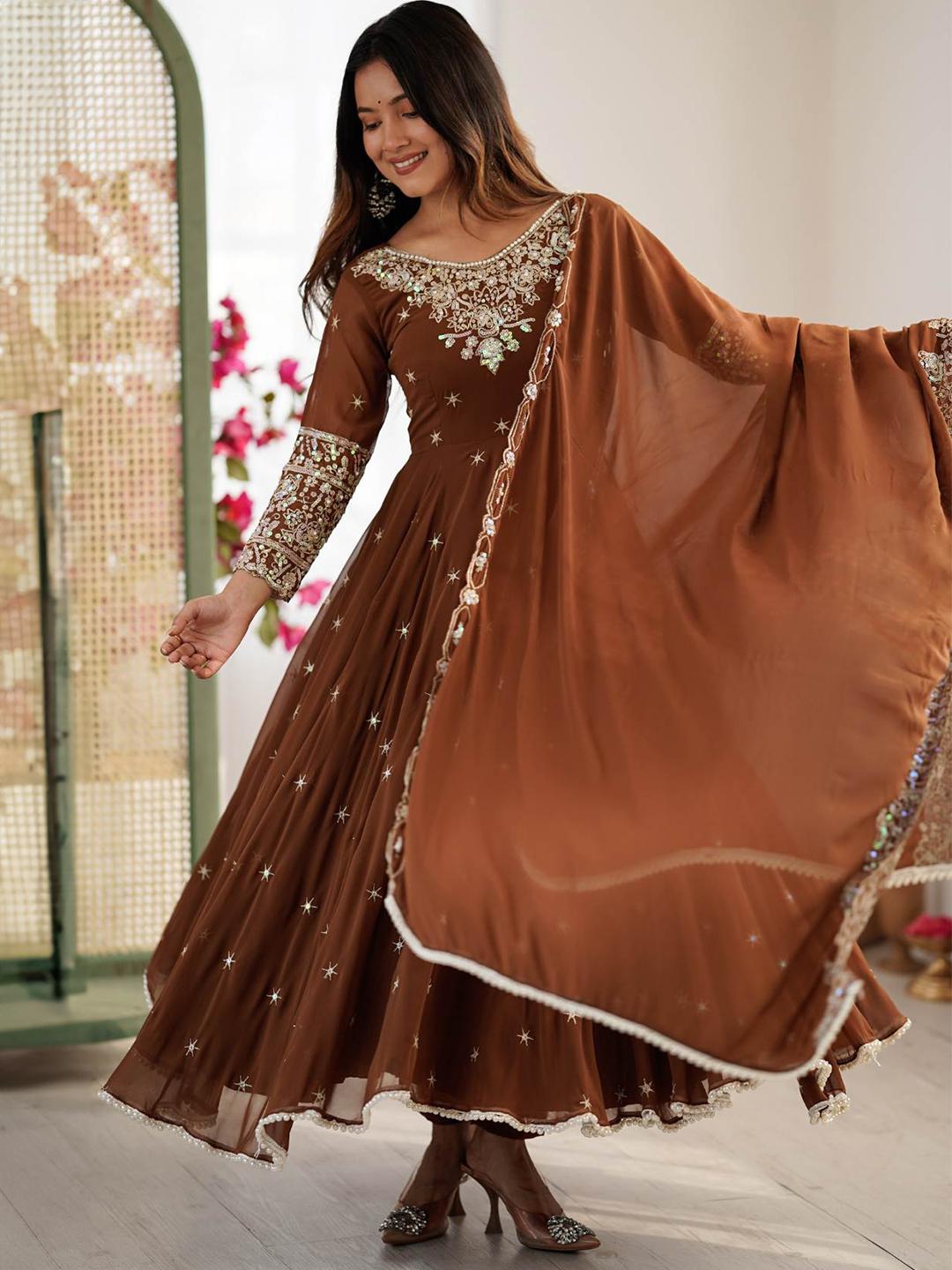 Buy The Loomira Women Ethnic Motifs Embroidered Empire Thread Work ...
