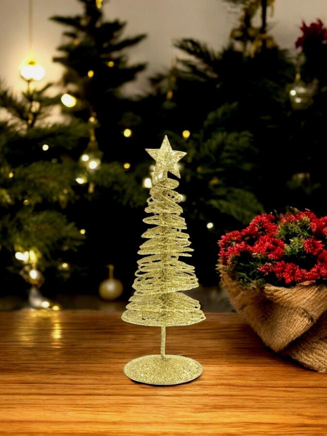 Buy Myntra Elegant Homes Yellow Shimmery Christmas Tree Festive Decor ...