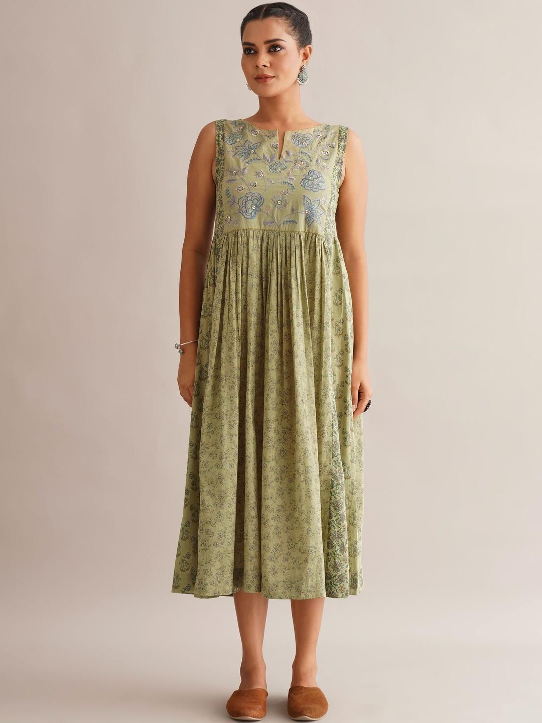 Buy JAYPORE Floral Print A Line Midi Dress - Dresses for Women 38378873 ...