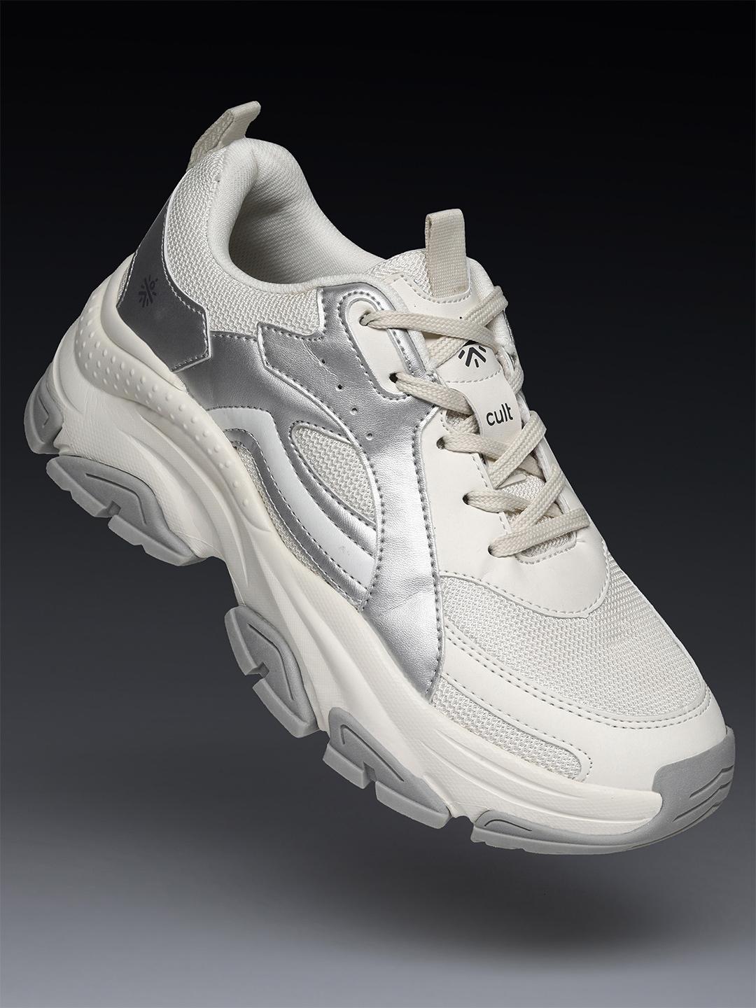 Buy CULT Women Luna Sneakers Off White/Silver - Casual Shoes for Women ...