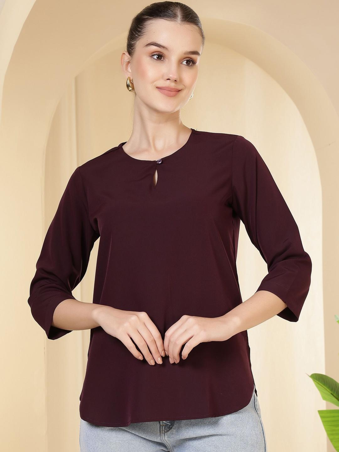 Buy FITHUB Keyhole Neck Top - Tops for Women 38385127 | Myntra