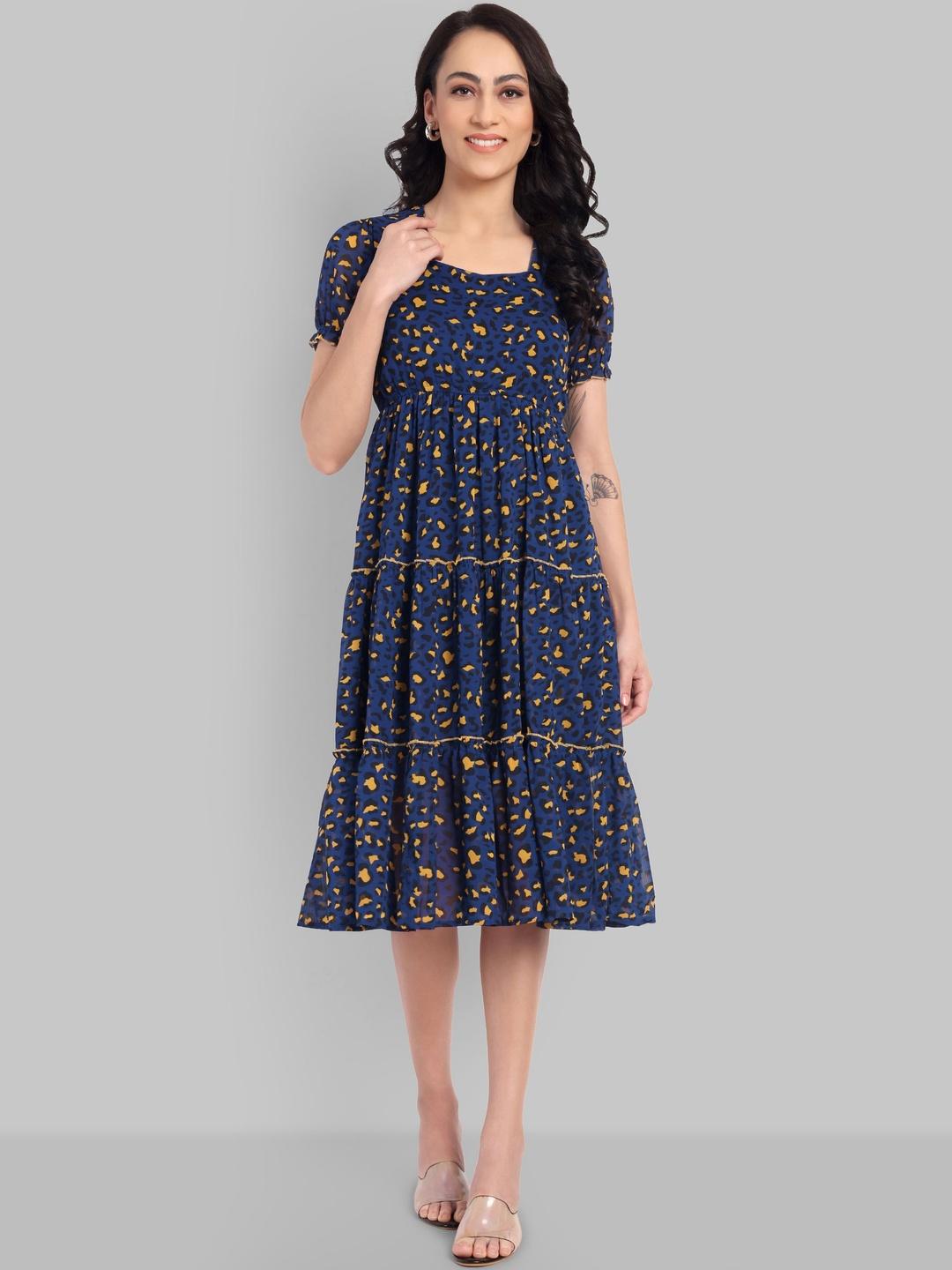 Buy Slenor Animal Print Georgette A Line Dress - Dresses for Women ...