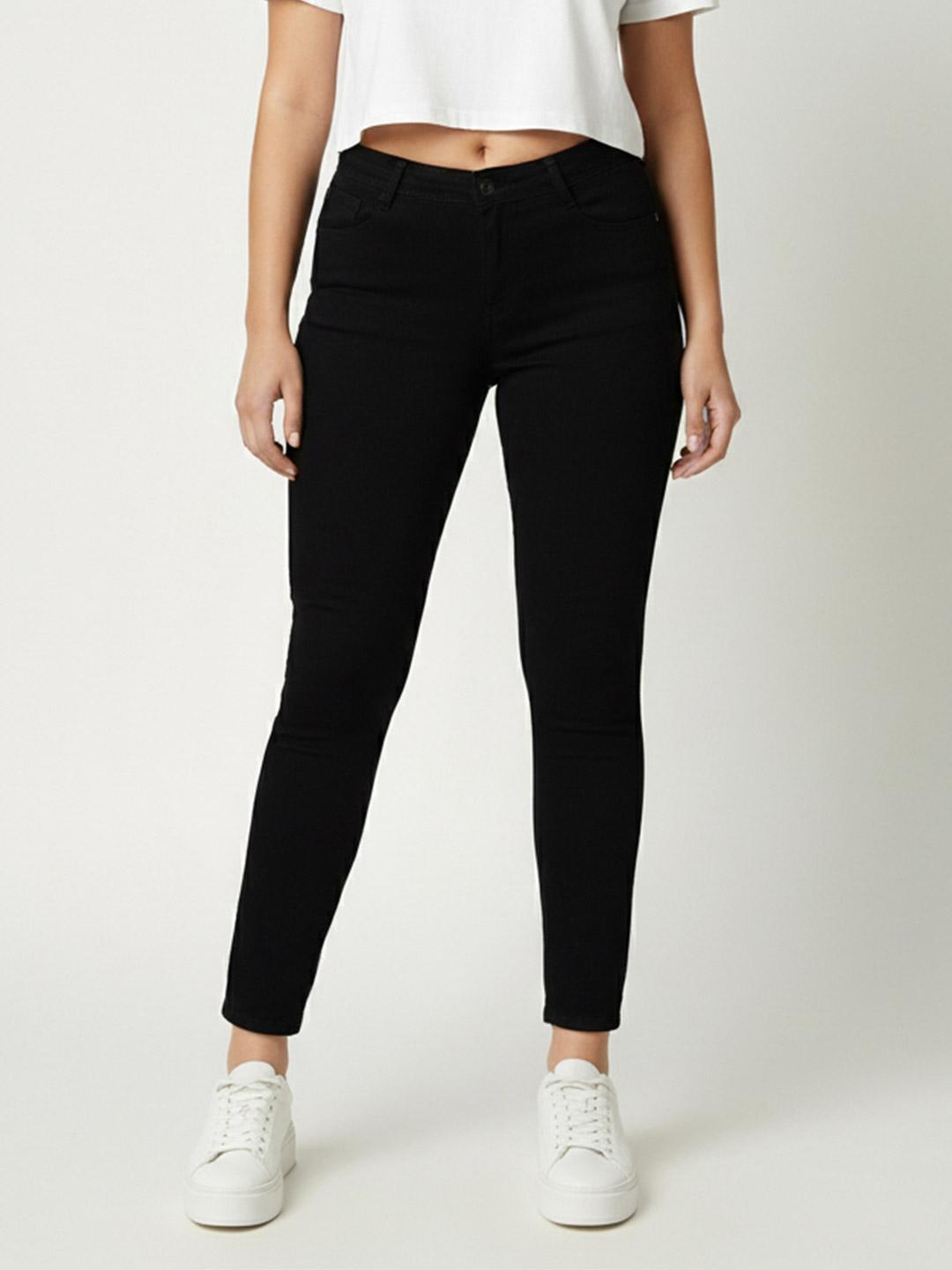 Buy Kraus Jeans Women Skinny Fit Mid Rise Clean Look Heavy Fade Jeans ...