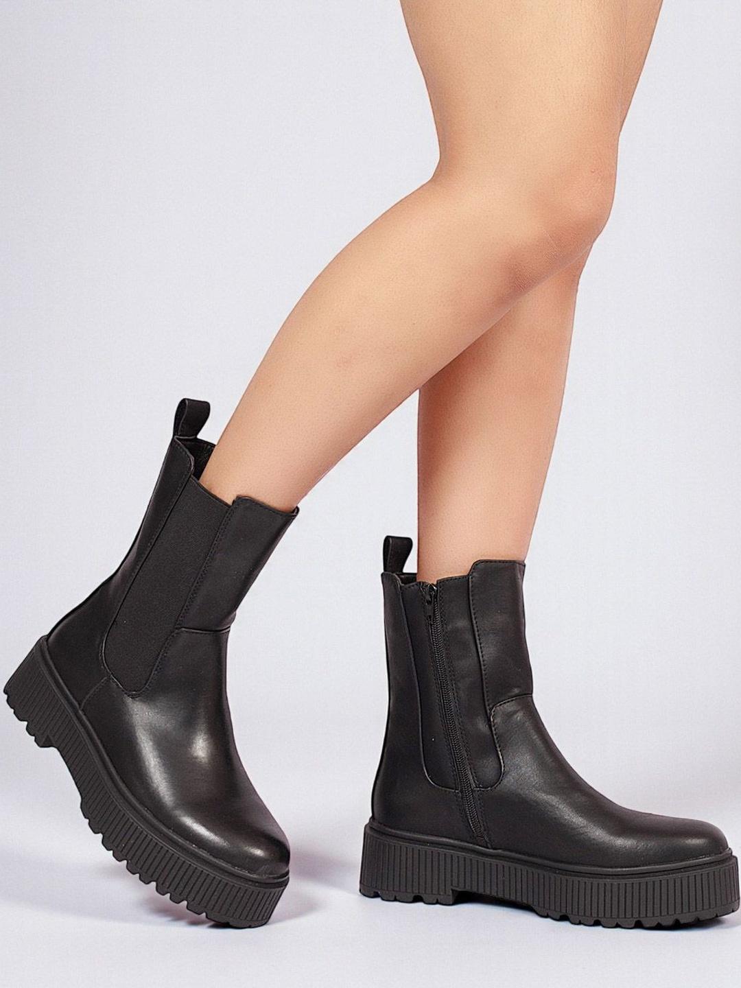 Buy Truffle Collection Women Textured Boots - Boots for Women 38229726 ...