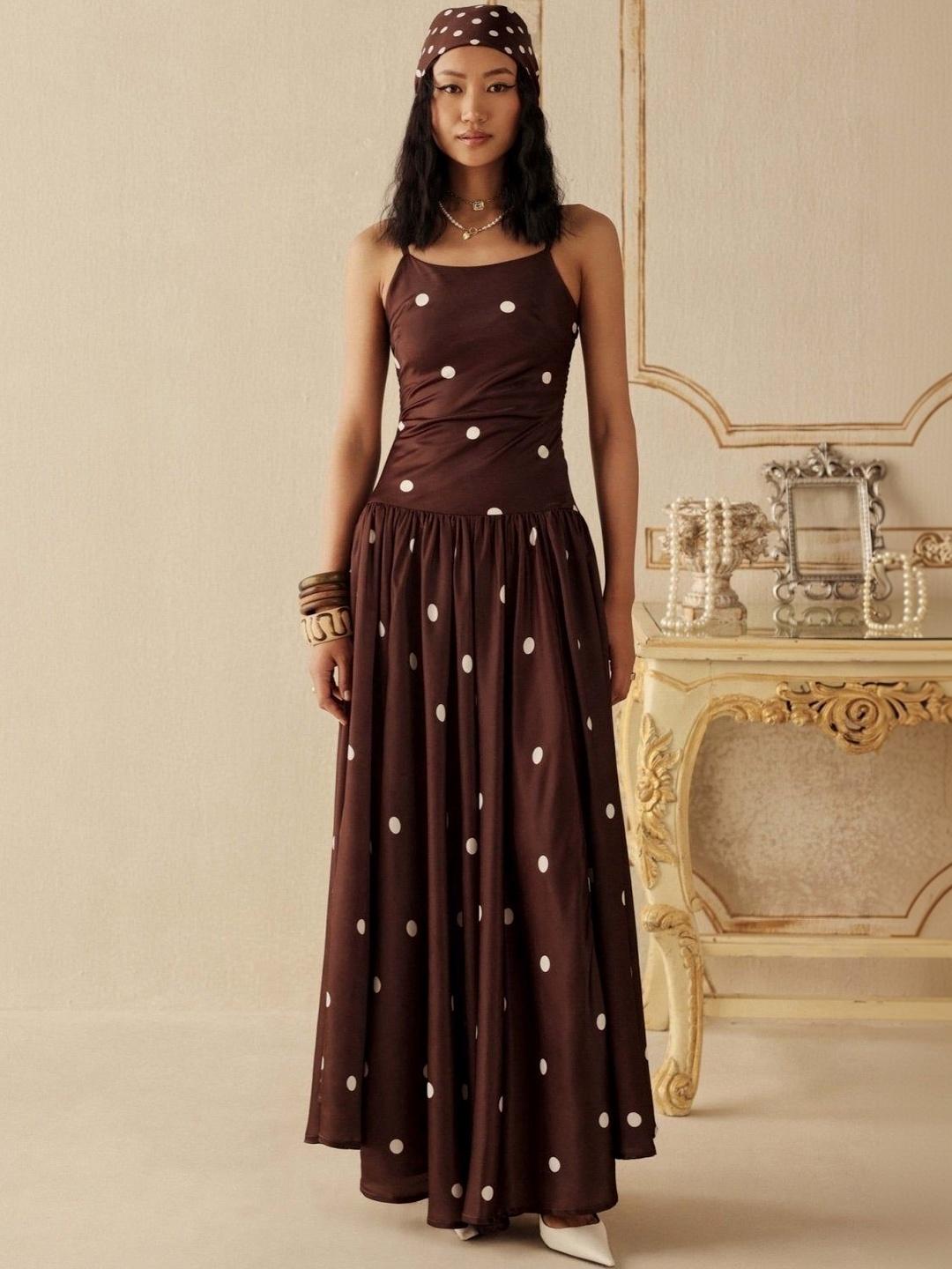 Buy Sage By Mala Polka Dot Print Maxi Dress - Dresses for Women ...
