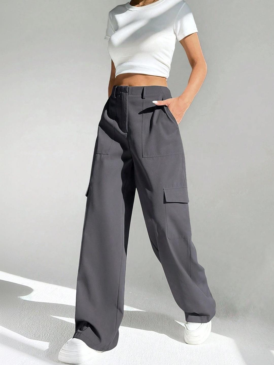 Buy GENZILOOKS Women High Rise Cargos Trousers - Trousers for Women ...