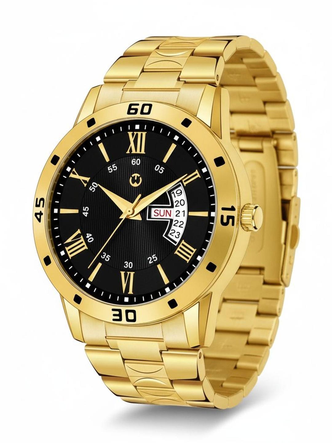 Buy WIZARD TIMES Men Dial & Stainless Steel Bracelet Style Straps ...