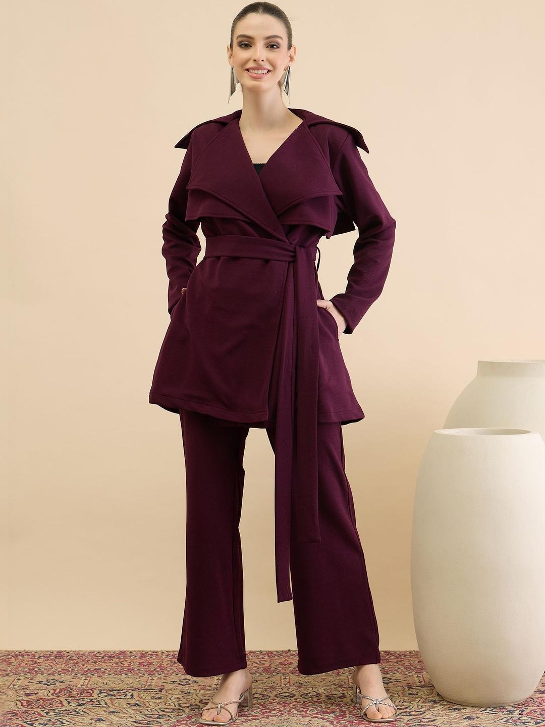 Buy Antheaa Women Over Coat & Trouser Co Ord - Co Ords for Women ...