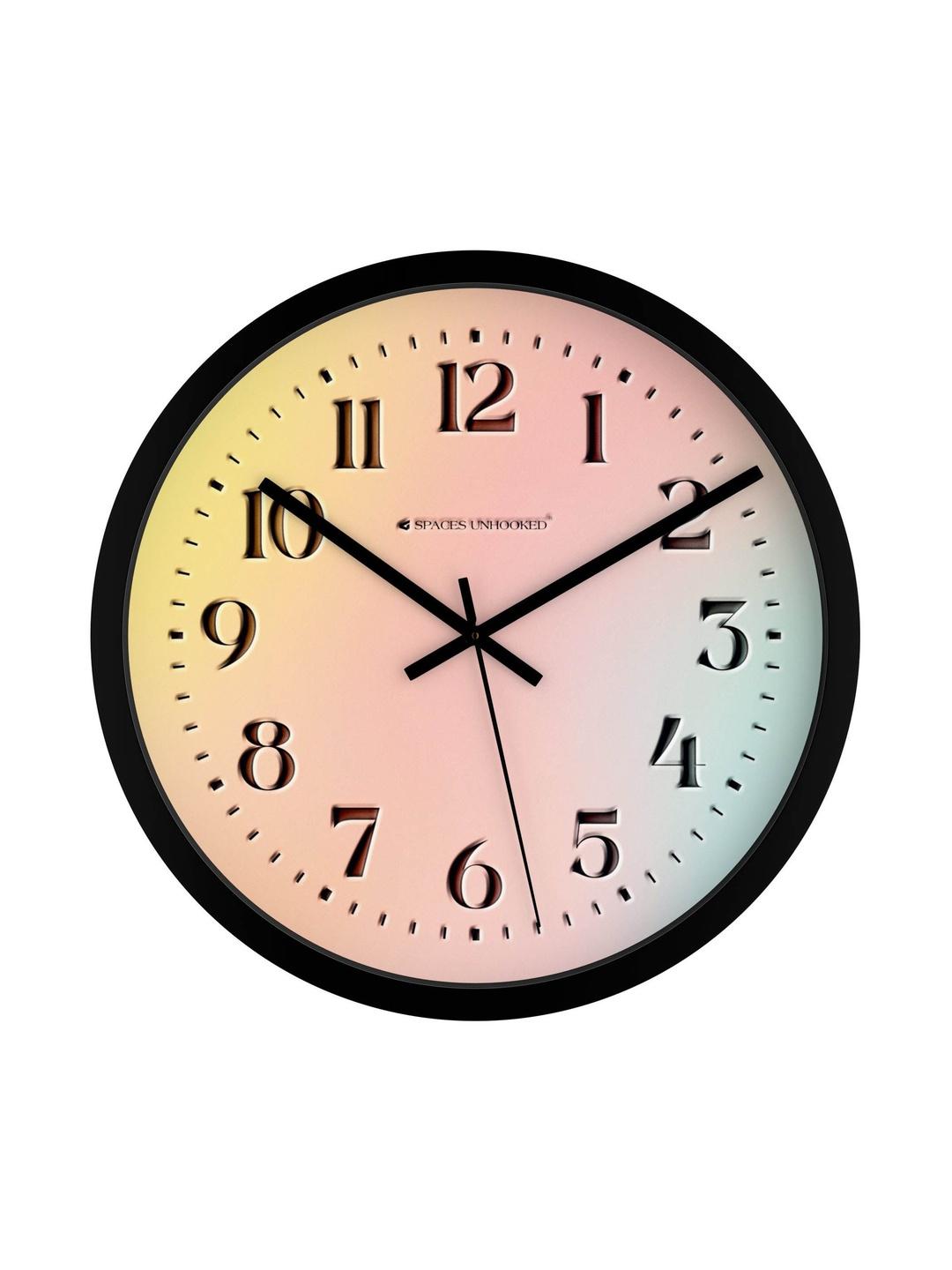 Buy Spaces Unhooked Black & Pink Contemporary Wall Clock - Clocks for ...