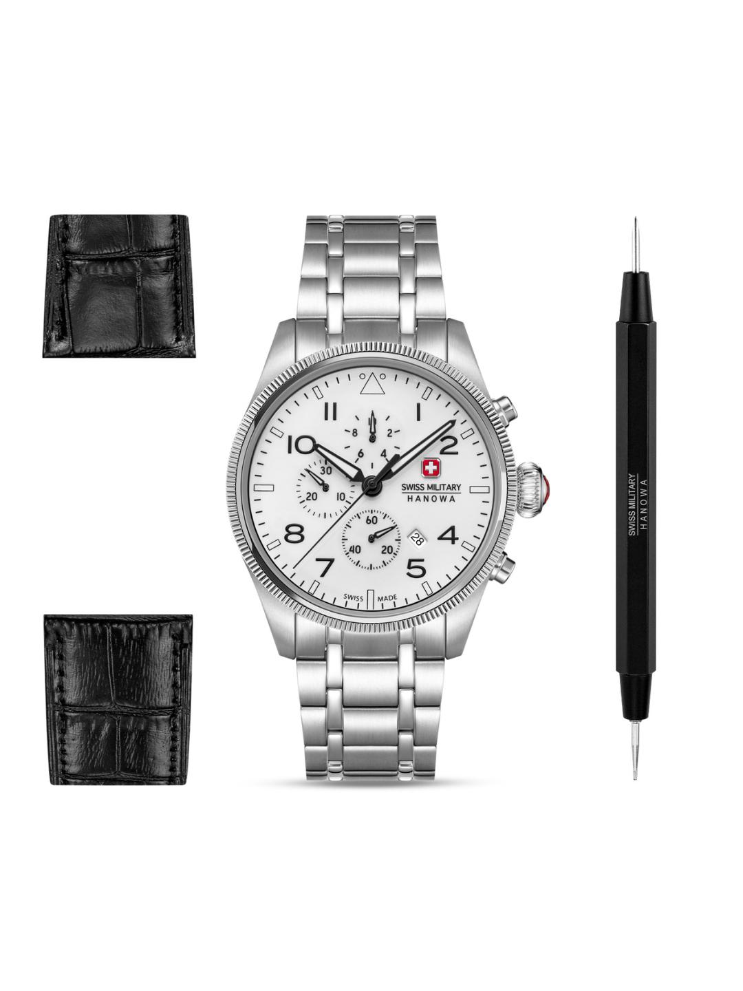 Buy SWISS MILITARY HANOWA Men Dial & Bracelet Style Straps Swiss Made ...