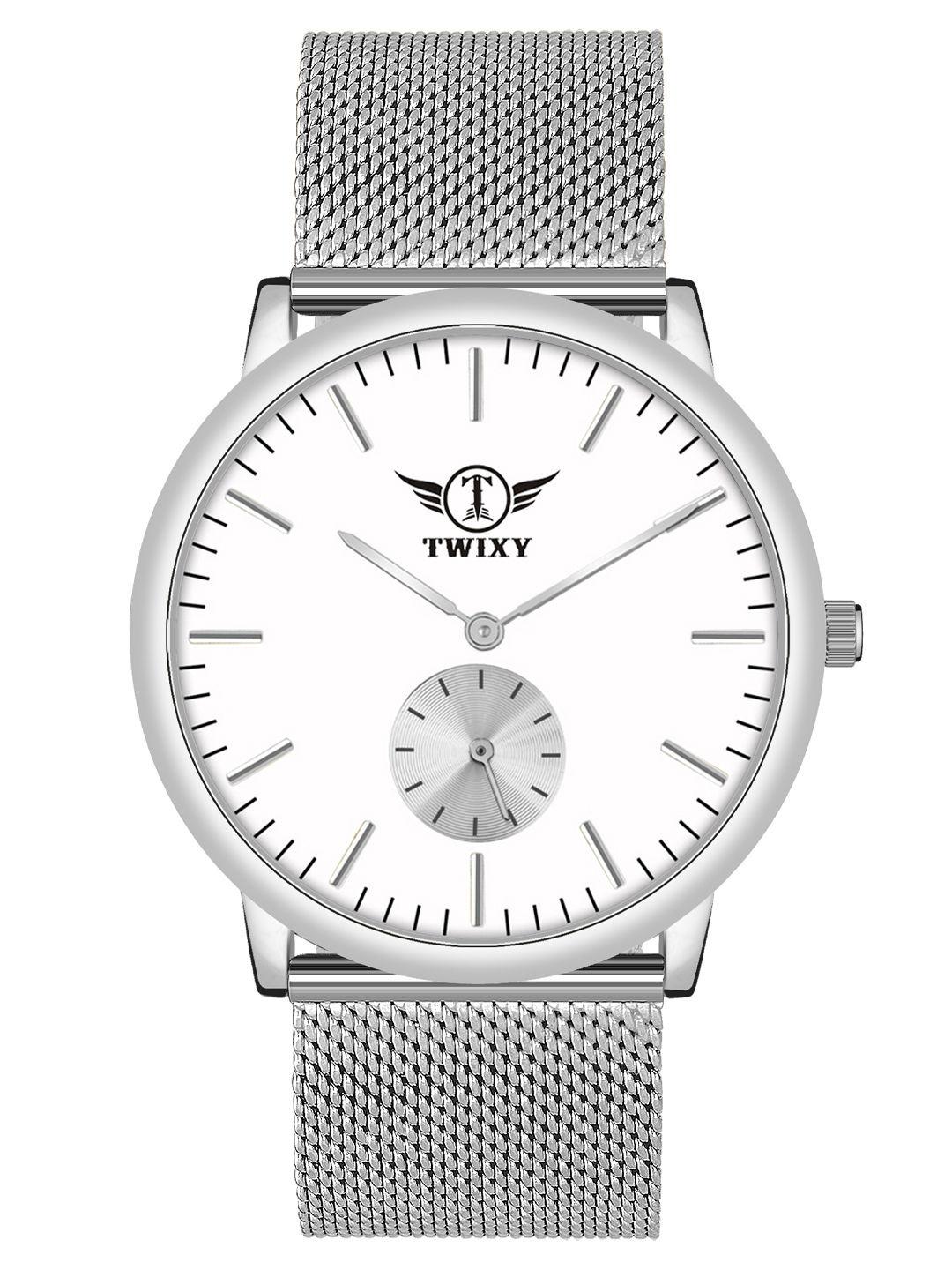 Buy TWIXY Embellished Dial & Stainless Steel Bracelet Style Straps ...