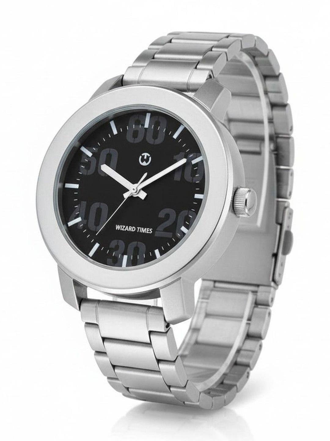 Buy WIZARD TIMES Men Printed Dial & Stainless Steel Bracelet Style ...