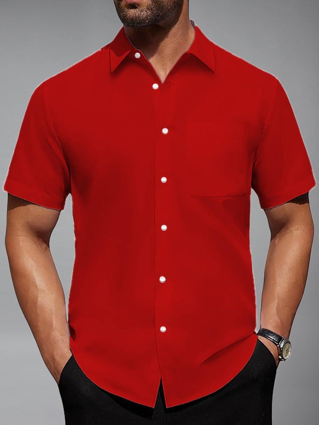 Buy Red Solid Regular Fit Casual Shirt - Shirts for Men 38923056 | Myntra