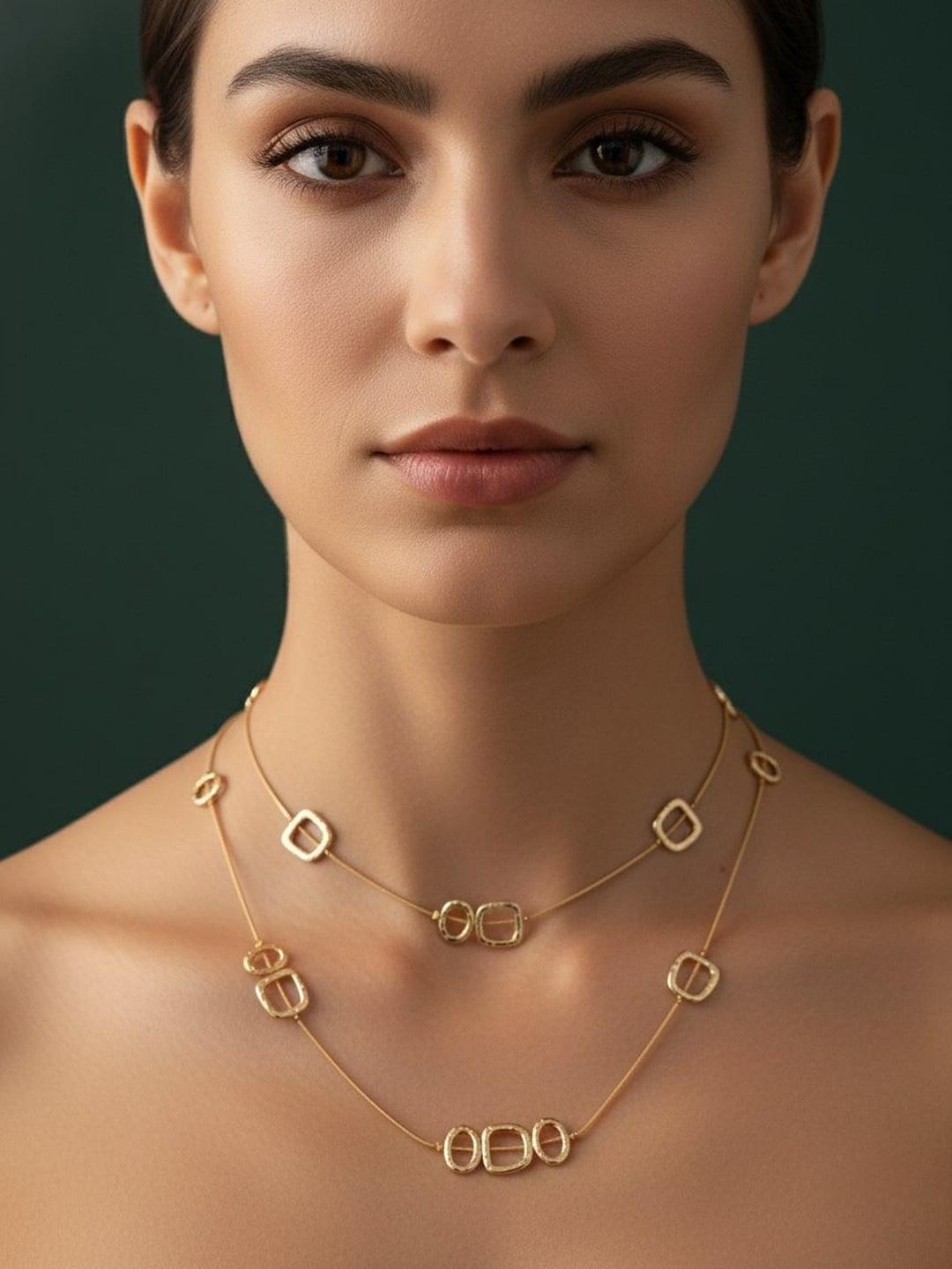 Buy DURATI Gold Plated Layered Necklace - Necklace And Chains for Women ...