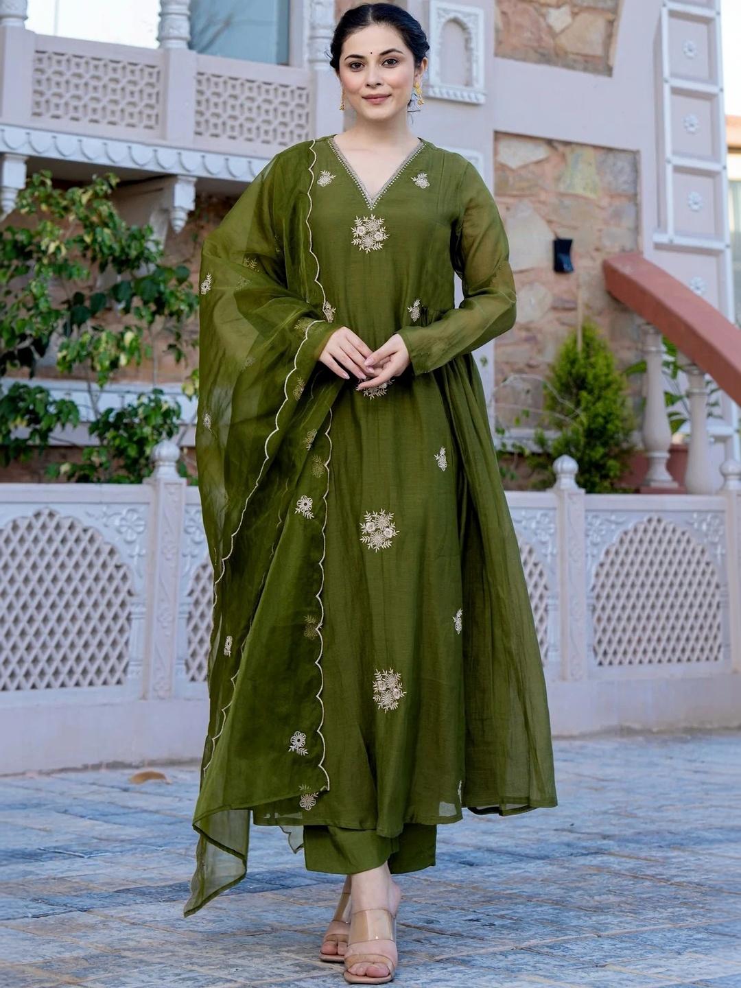 Buy Anouk Rustic Women Ethnic Motifs Embroidered Regular Thread Work ...