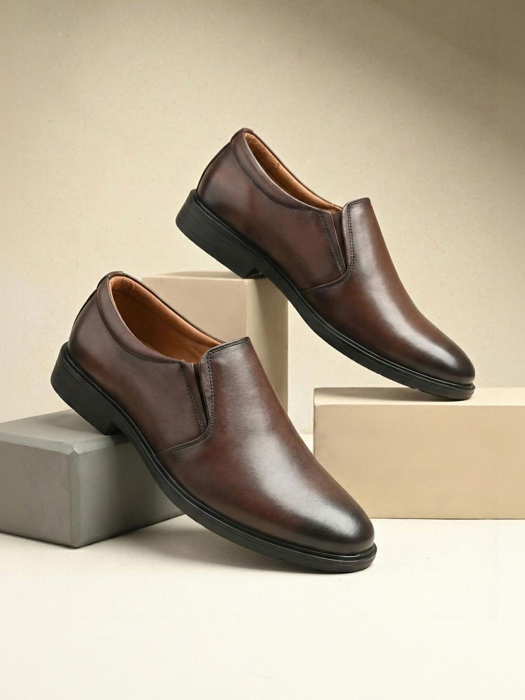 Buy NICO NERINI Men Leather Formal Slip Ons - Formal Shoes for Men ...