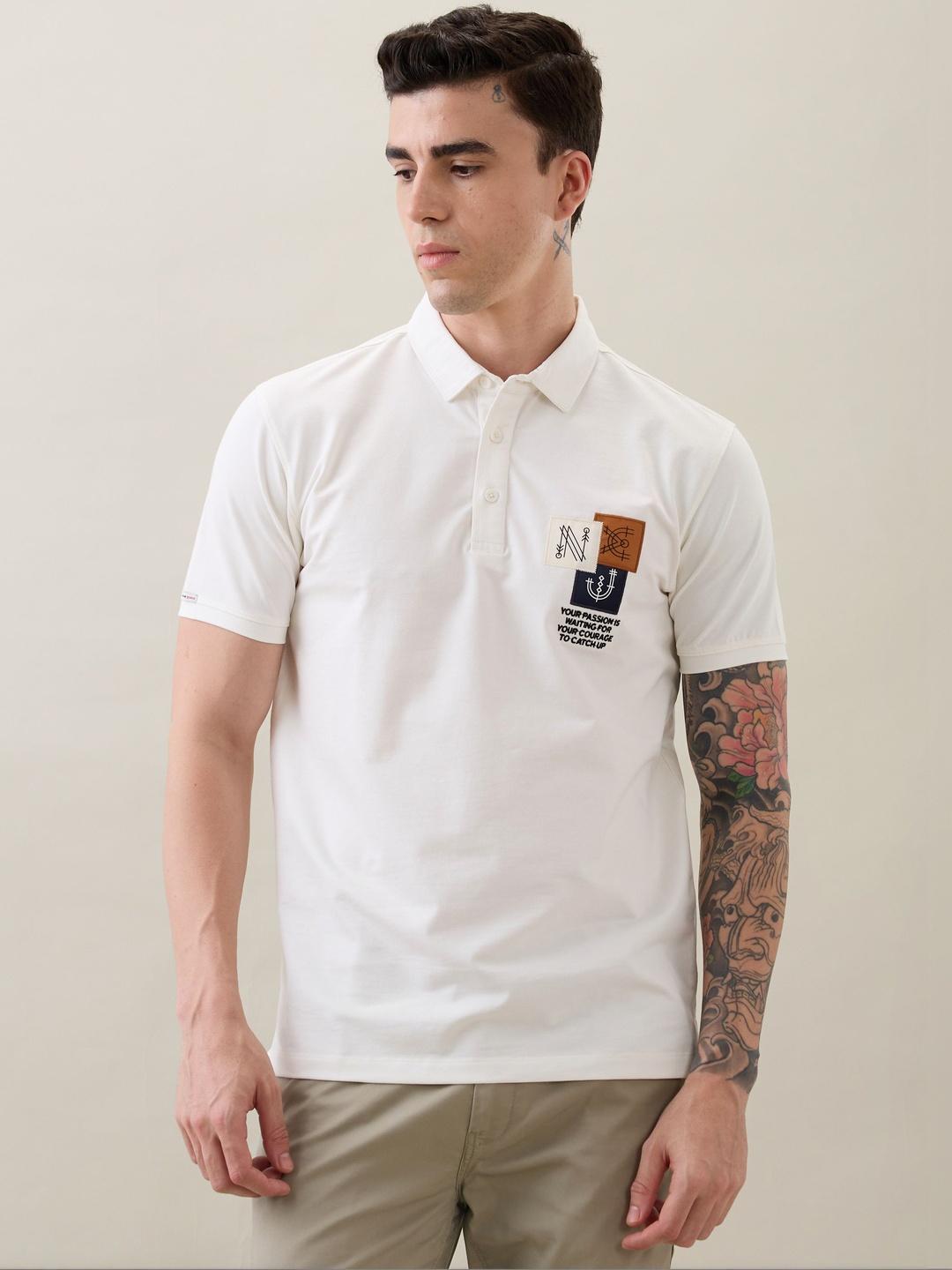 Buy Nostrum Men Typography Printed Polo Collar Dri FIT T Shirt ...