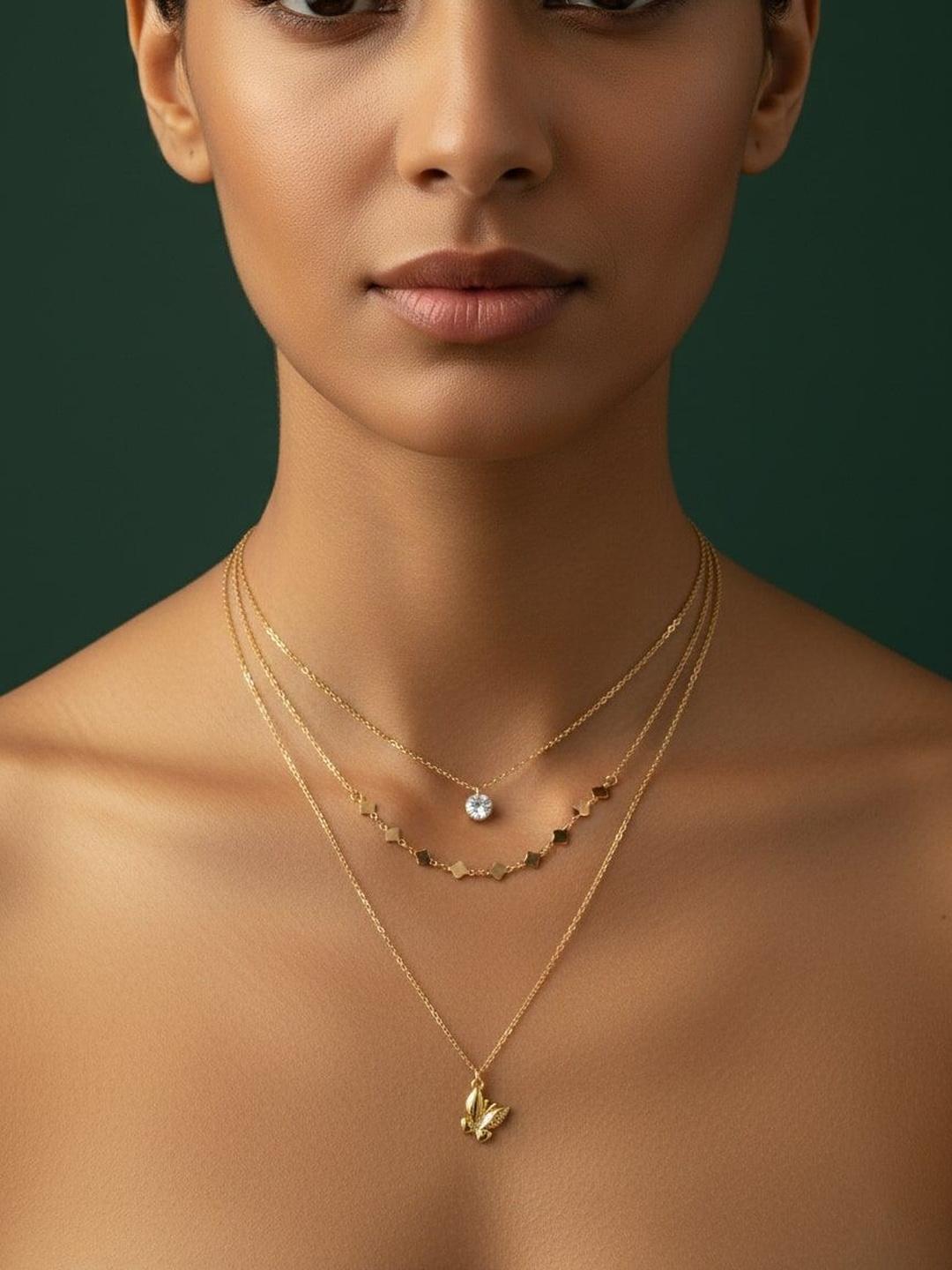 Buy DURATI Gold Plated Layered Necklace - Necklace And Chains for Women ...