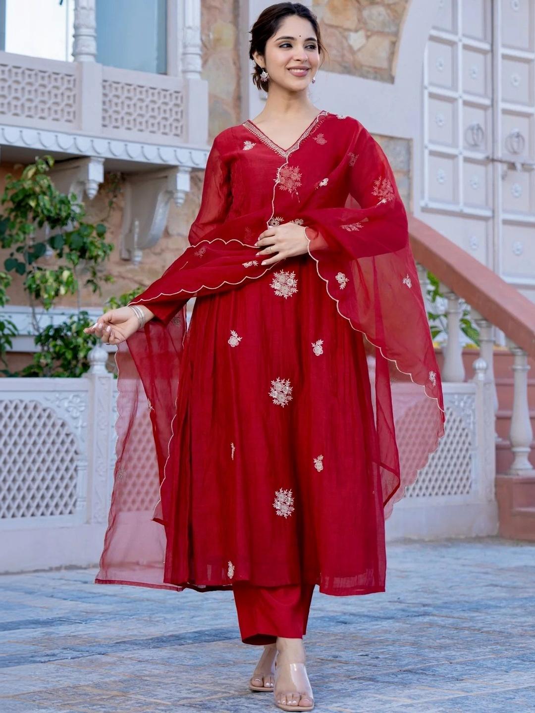 Buy Anouk Rustic Women Ethnic Motifs Embroidered Regular Thread Work ...