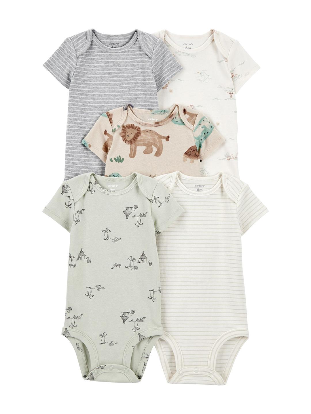 Buy Carter's Baby Boy Safari Half Sleeve Bodysuits (set Of 5 ...