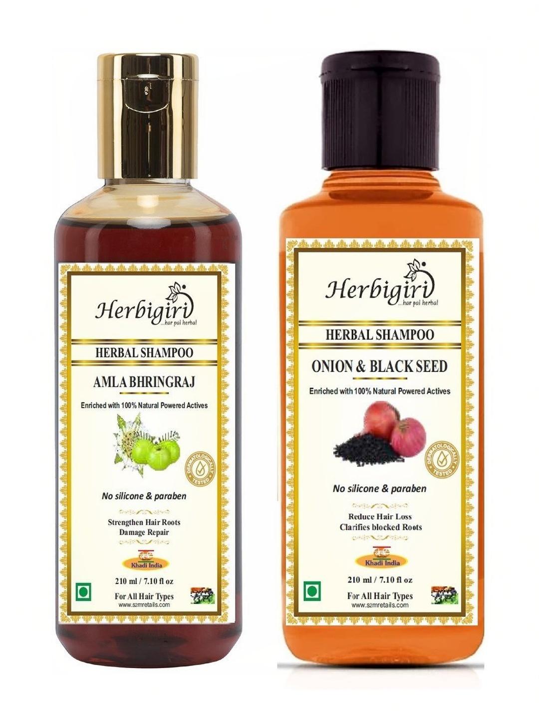 Buy Herbigiri Set Of 2 Herbal Amla Bhringraj & Red Onion With Black ...