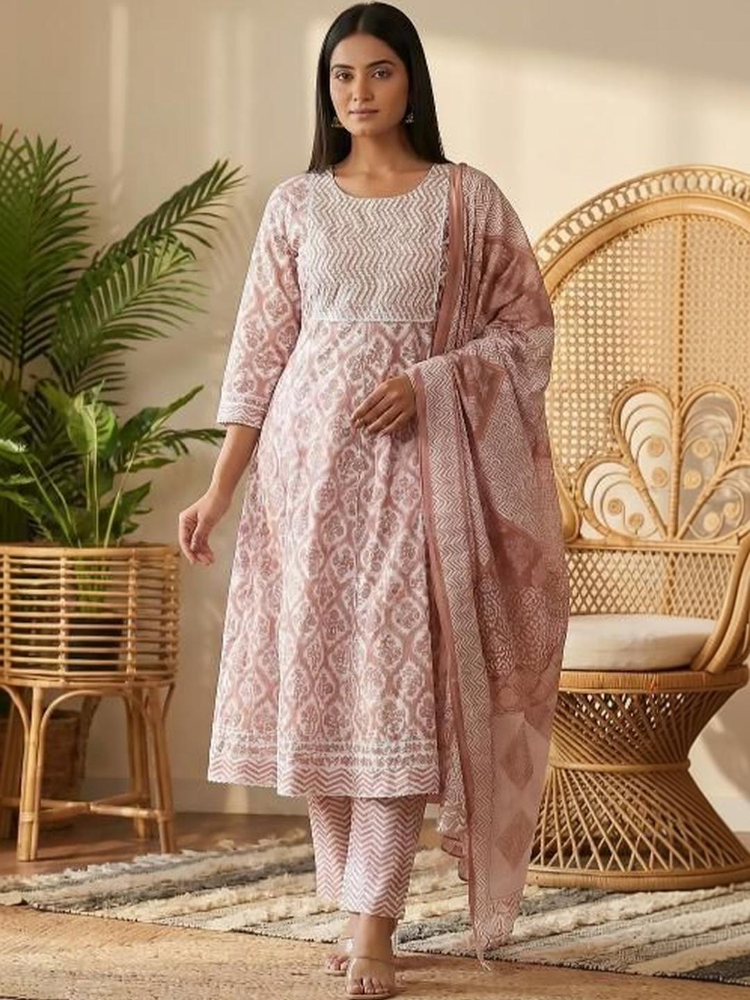 Buy Kethi Fashion Women Ethnic Motifs Printed Panelled Thread Work Pure ...
