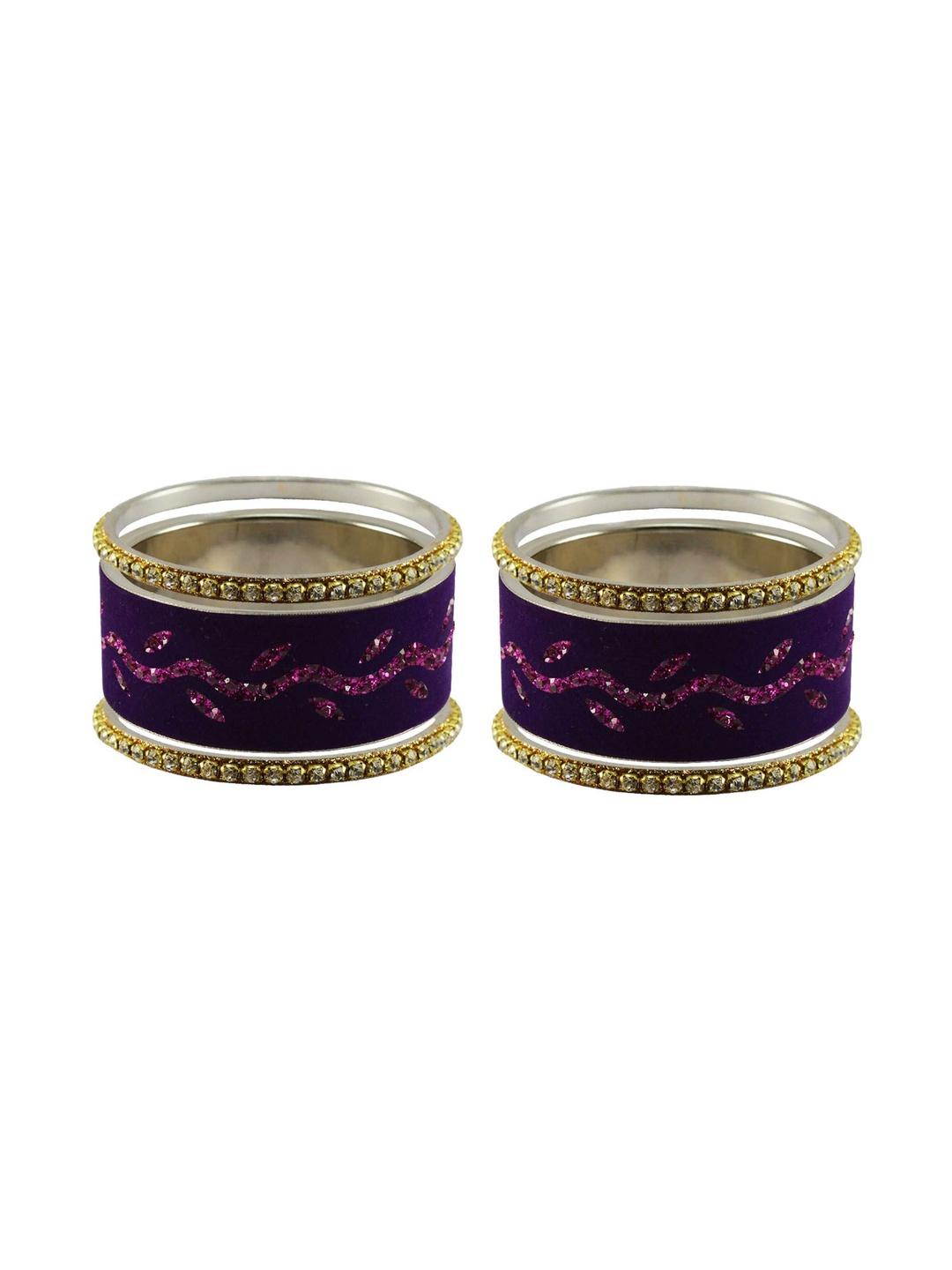 Buy Vidhya Kangan Purple Stone Stud Brass Bangle - Bangle for Women ...