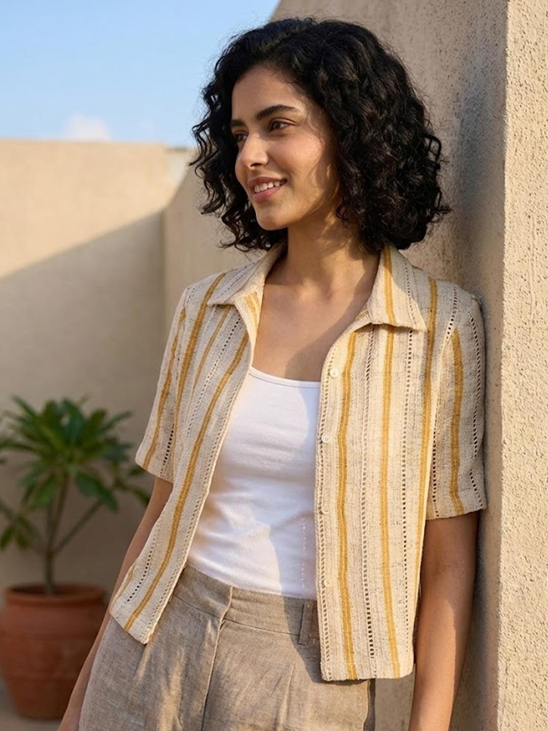 Buy R.Code By The Roadster Life Co. Women Striped Casual Shirt - Shirts ...