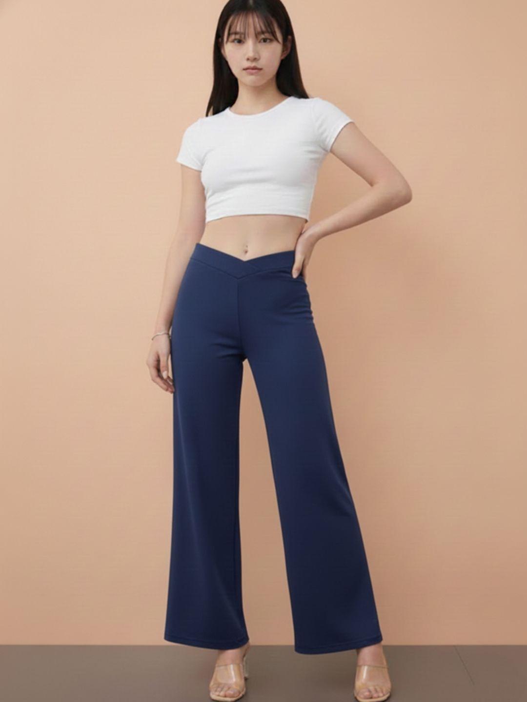 Buy DTR FASHION Women Comfort High Rise Trousers - Trousers for Women ...