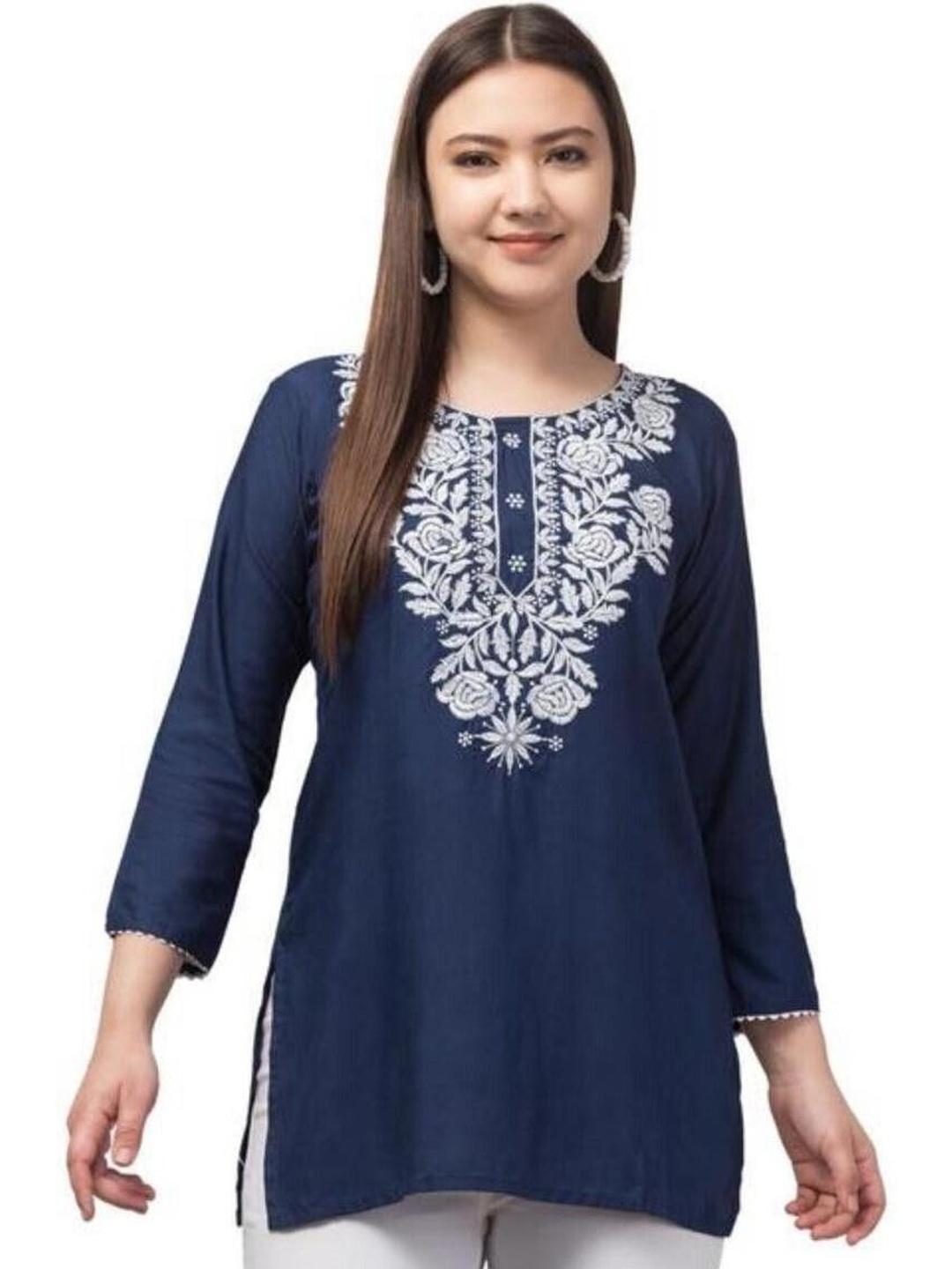 Buy ASAD GARMENTS Women Ethnic Motifs Embroidered Chikankari Indie ...