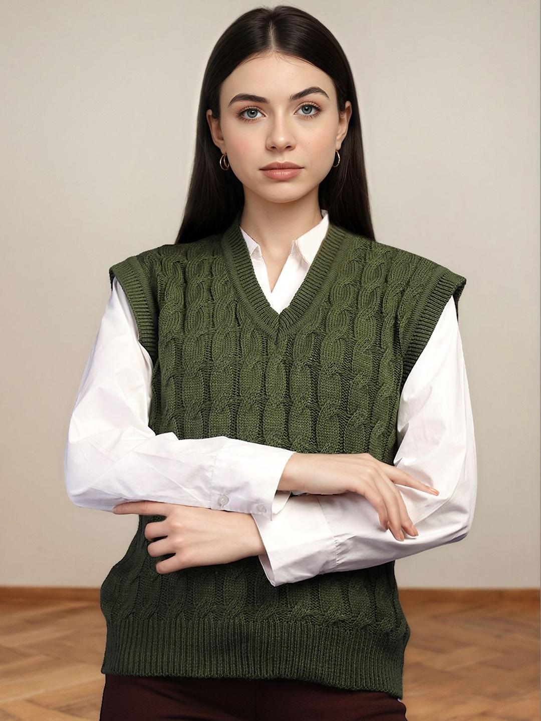 Buy Chemistry Women Cable Knit Woollen Sweater Vest - Sweaters for ...