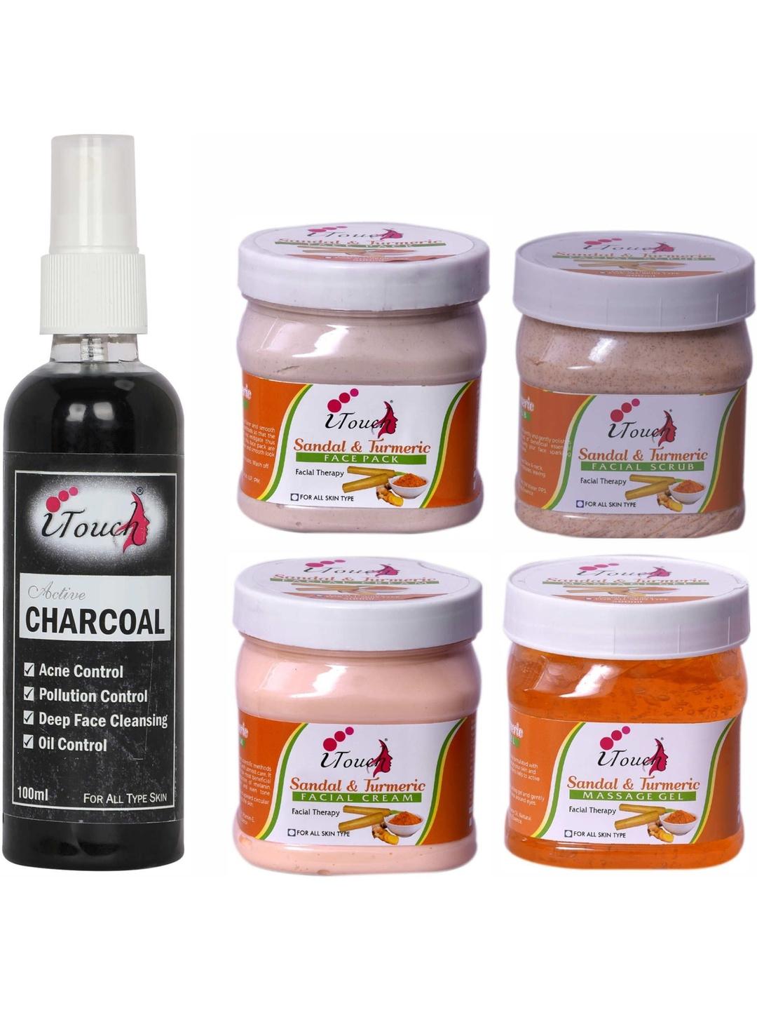 Buy I TOUCH HERBAL Set Of 5 Sandal Facial Kit 500 Ml Each With Charcoal ...