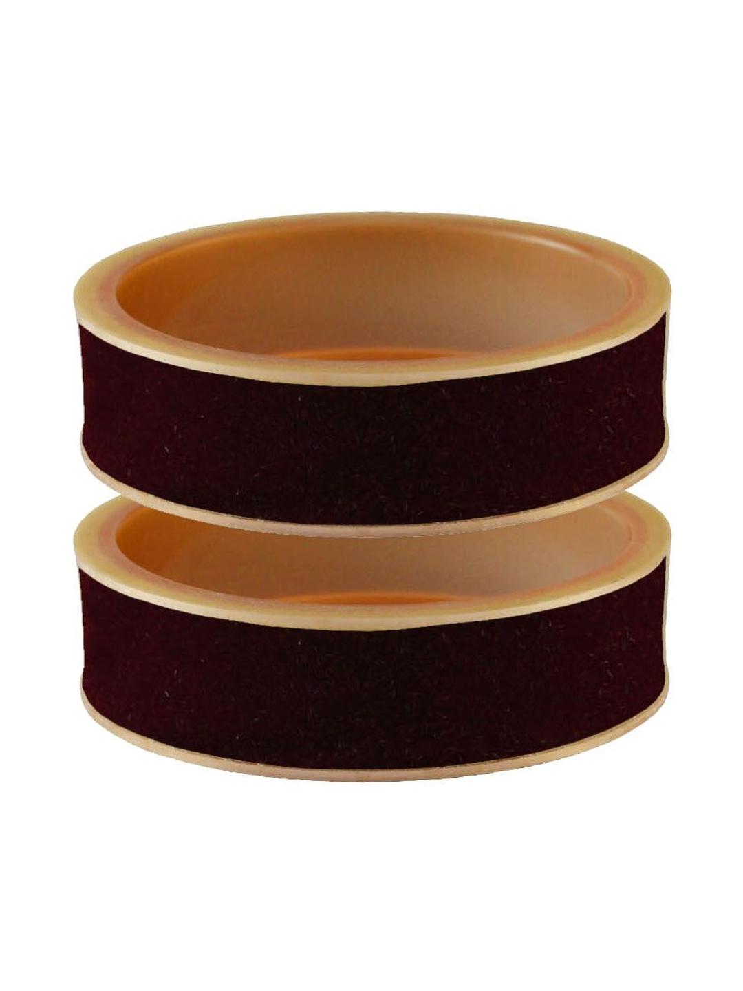 Buy Vidhya Kangan Dark Maroon Plain Acrylic Bangle With Extra Large ...