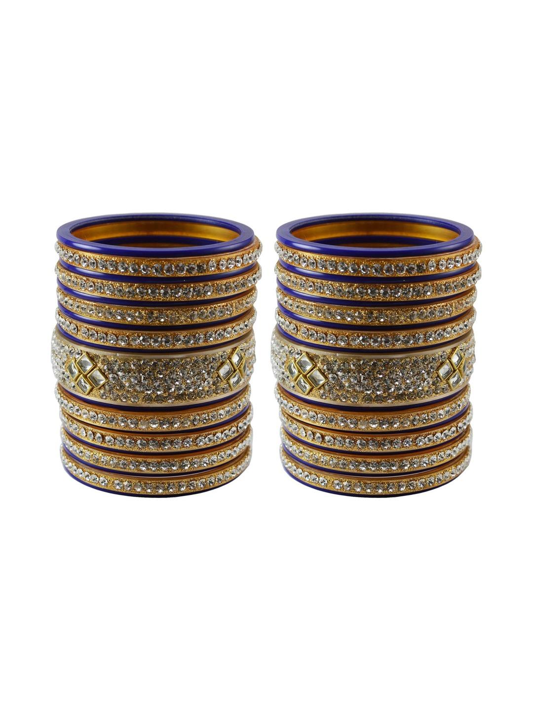 Buy Vidhya Kangan Blue Stone Stud Acrylic Extra Large Bangle - Bangle ...