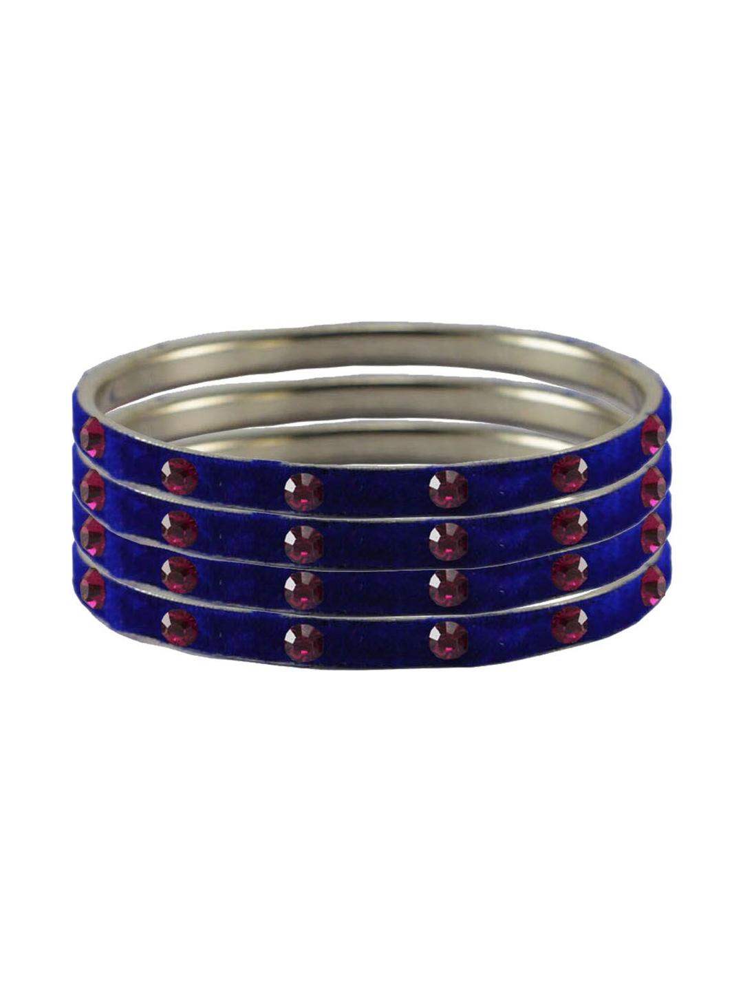 Buy Vidhya Kangan Blue Stone Stud Brass Bangle With Extra Large Size ...