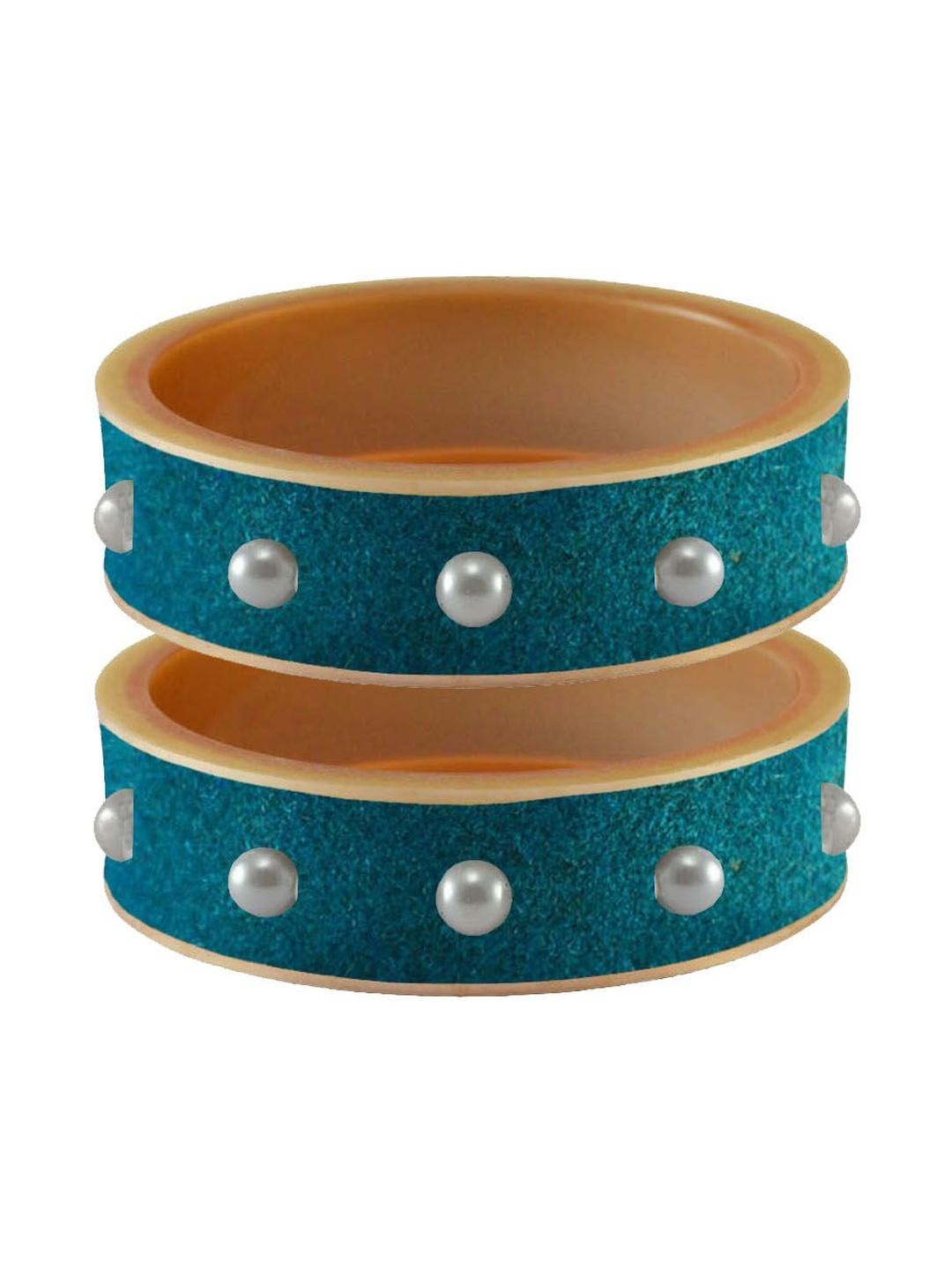 Buy Vidhya Kangan Firozi Moti Stud Acrylic Bangle With Extra Large Size ...