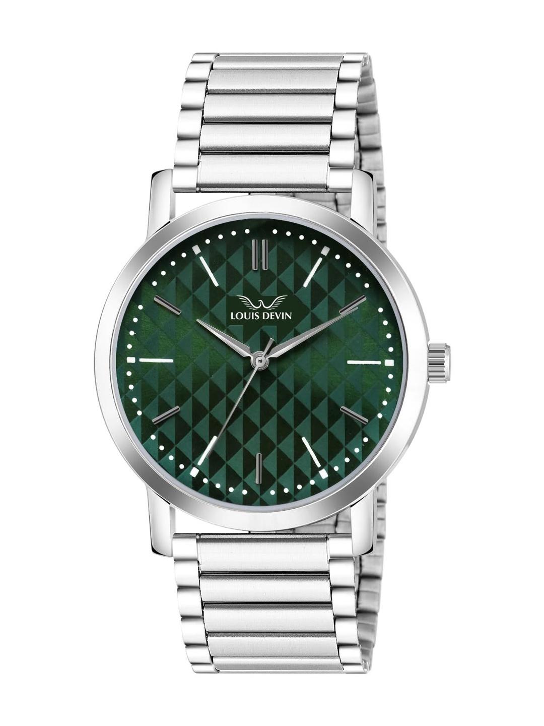 Buy LOUIS DEVIN Men Patterned Dial & Stainless Steel Straps Analogue ...