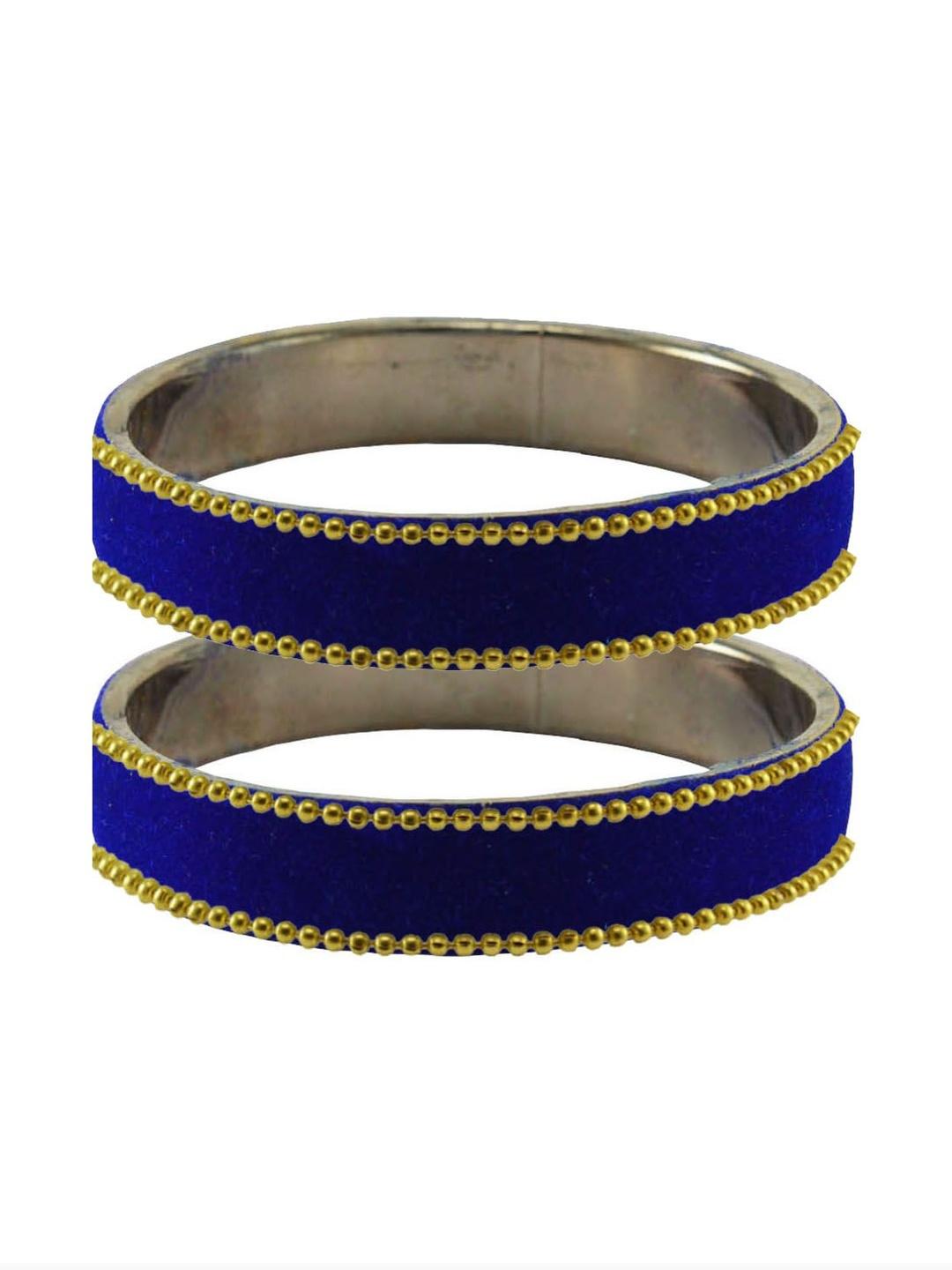 Buy Vidhya Kangan Blue Plain Brass Extra Large Bangle - Bangle for ...