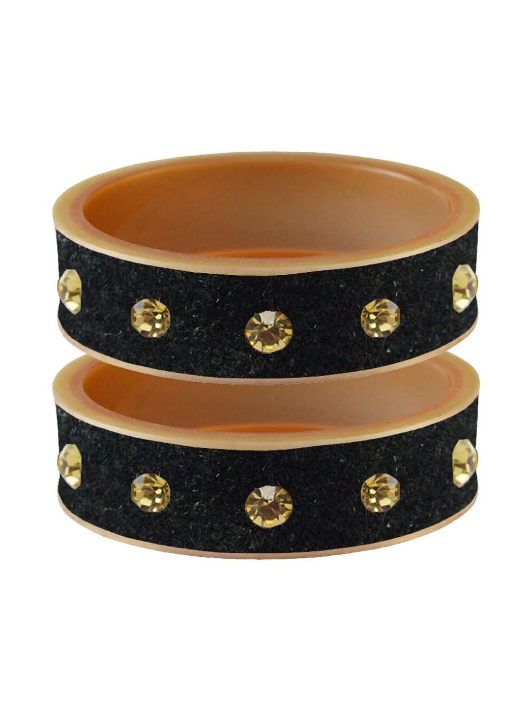 Buy Vidhya Kangan Gray Stone Stud Acrylic Bangle With Extra Large Size ...