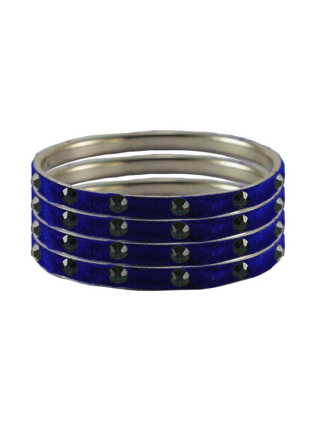 Buy Vidhya Kangan Blue Stone Stud Brass Bangle With Extra Large Size ...